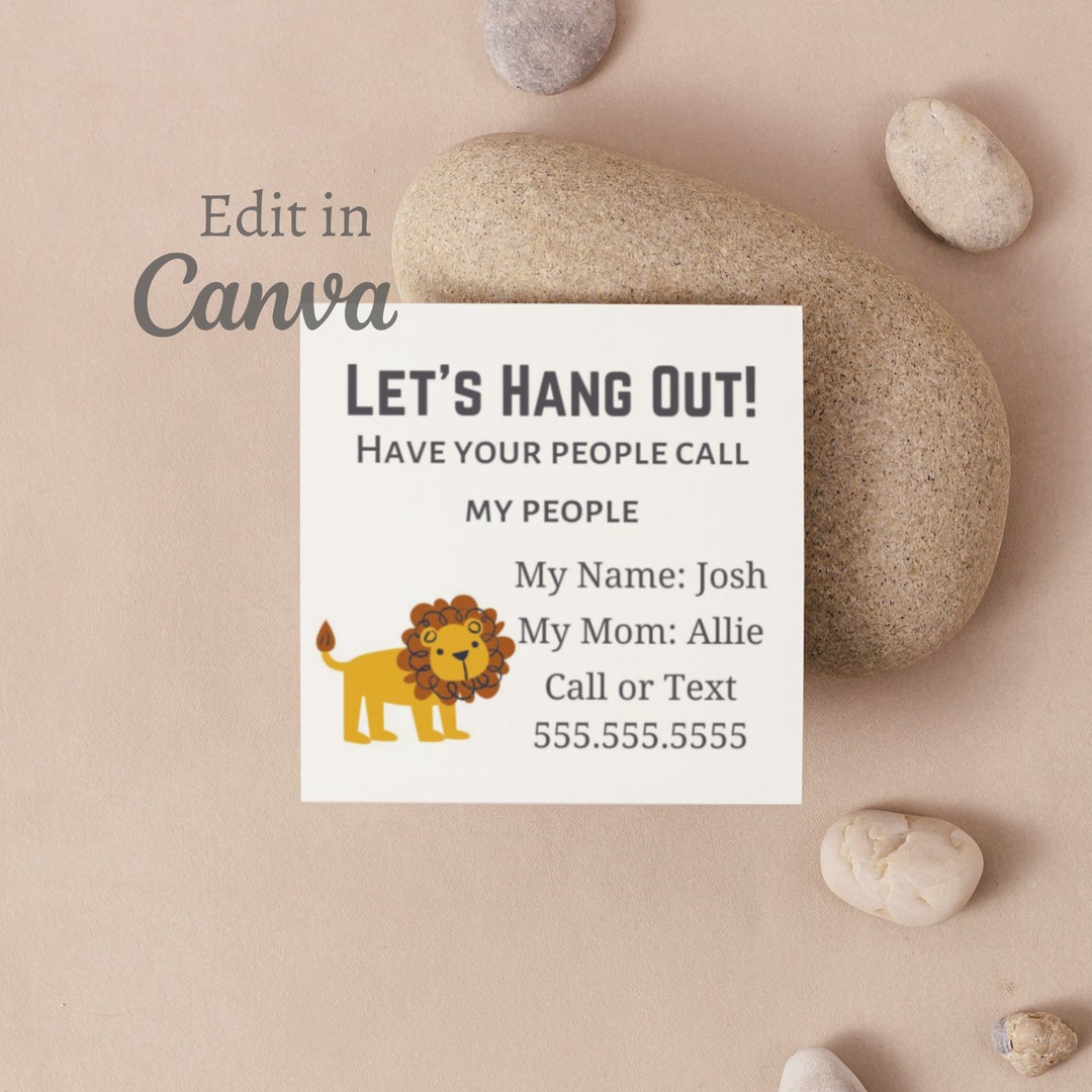 Play Date Business Cards, Business Cards, Kid Business Cards, Play Date ...