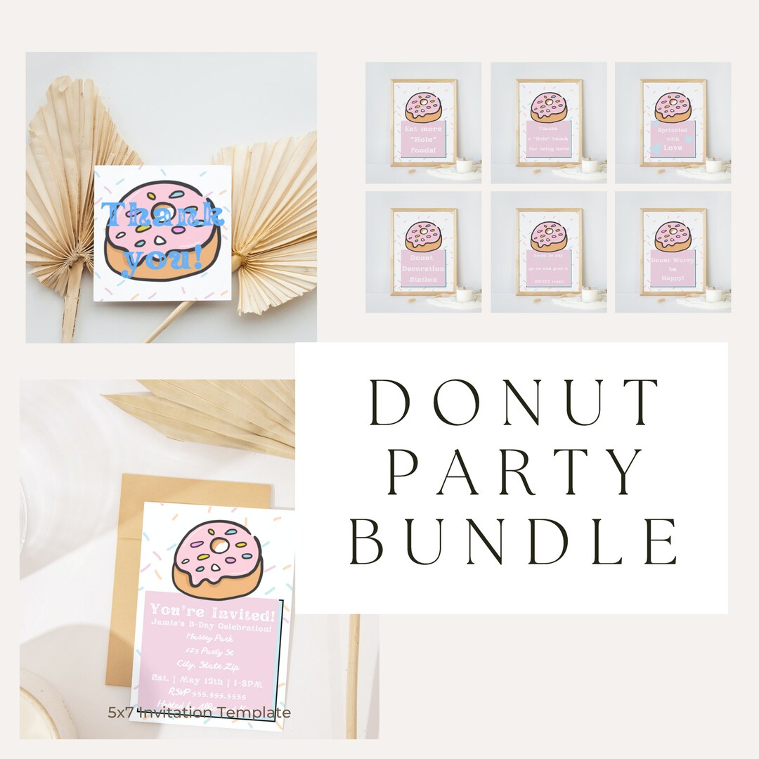 Donut Party Bundle | Birthday Sign Bundle | Donut Birthday | Donut ...