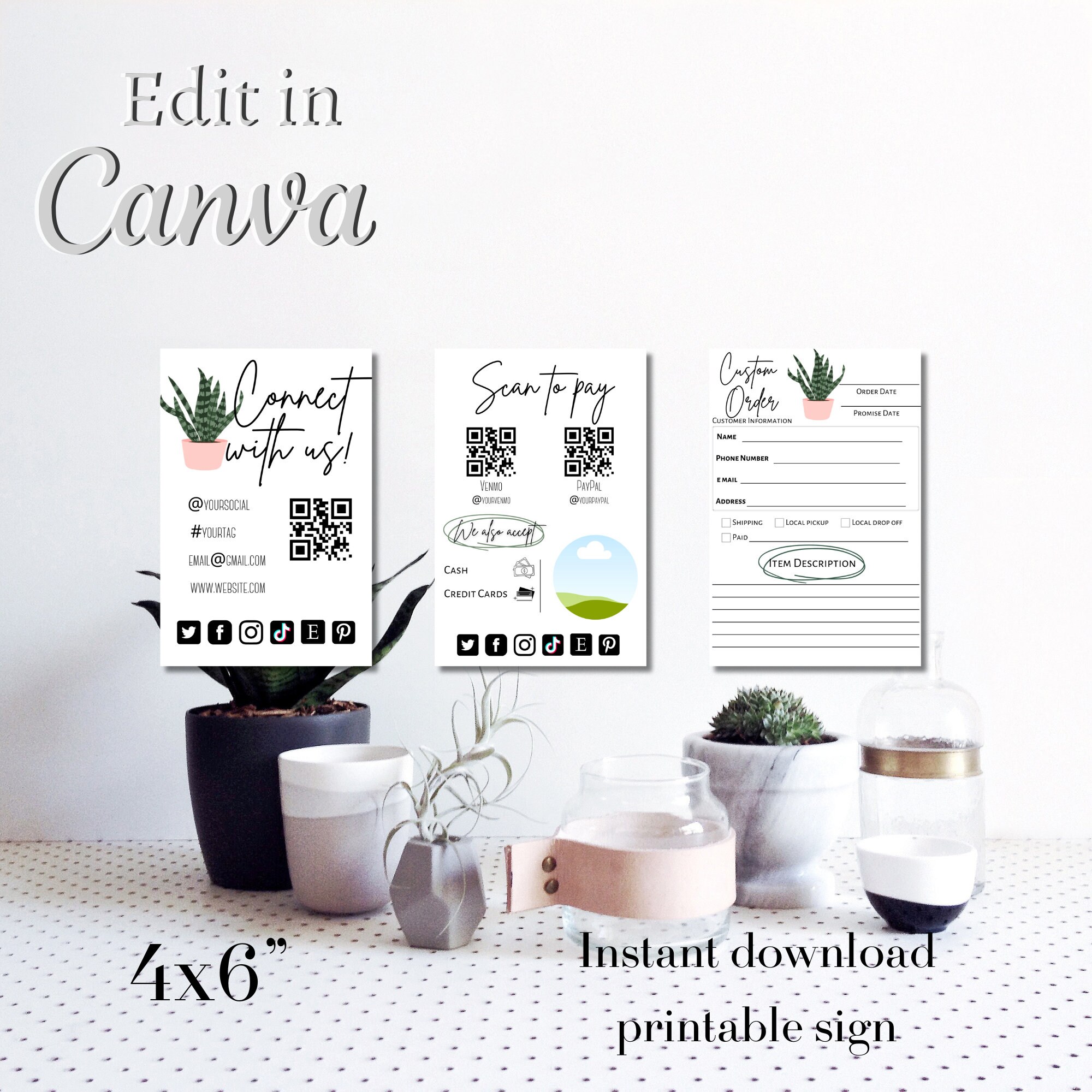 Craft Show Bundle, Order Form Template, Small Business Template, Scan ...