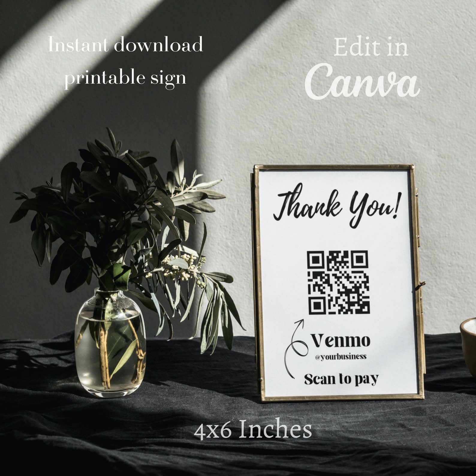 Scan to Pay Sign Template, Printable Scan to Pay Template, Editable ...
