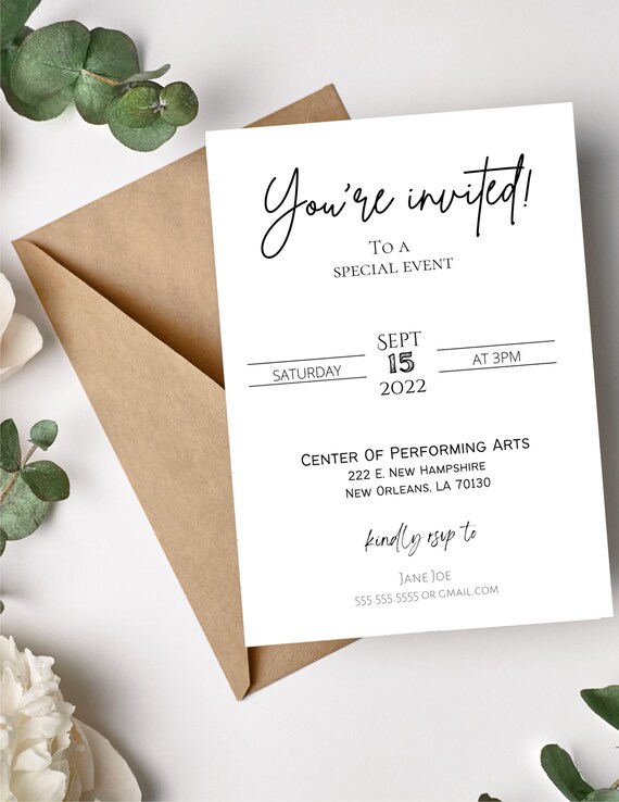 Invitation Digital Download Editable in Canva Customizable | Etsy