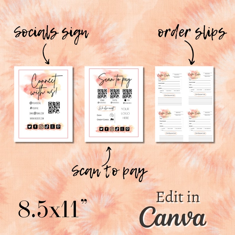 Craft Show Bundle, Order Form Template, Small Business Template, Scan ...