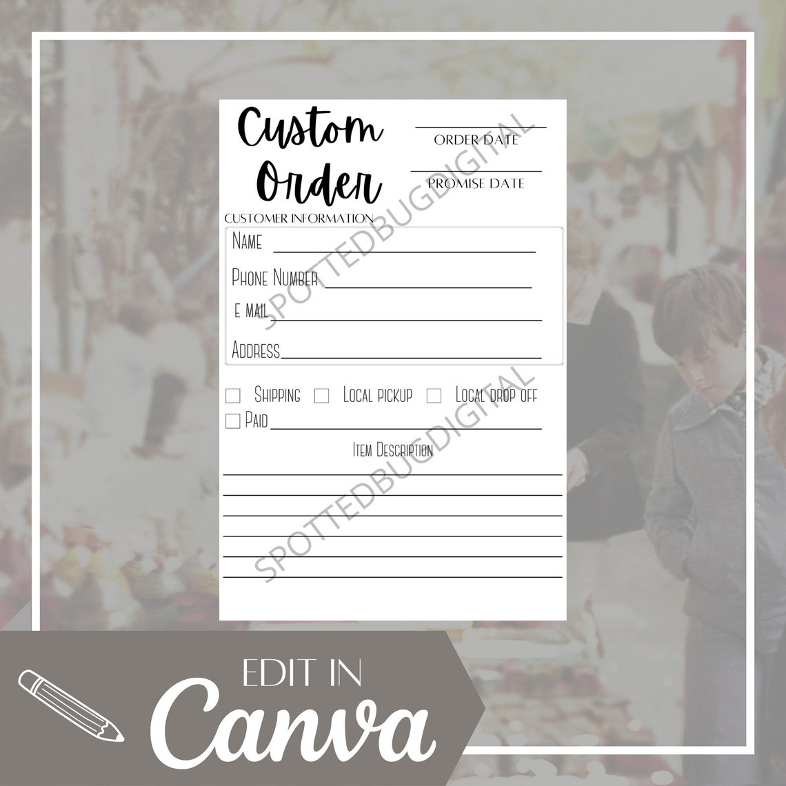 Craft Show Bundle, Order Form Template, Price List Template, Thank You ...