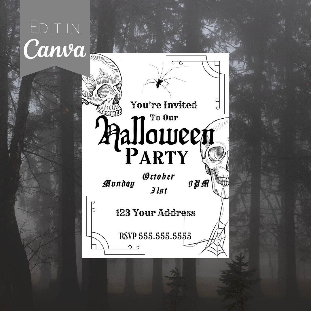 Editable Invitation, Trick or Treat Halloween Party Invitation ...