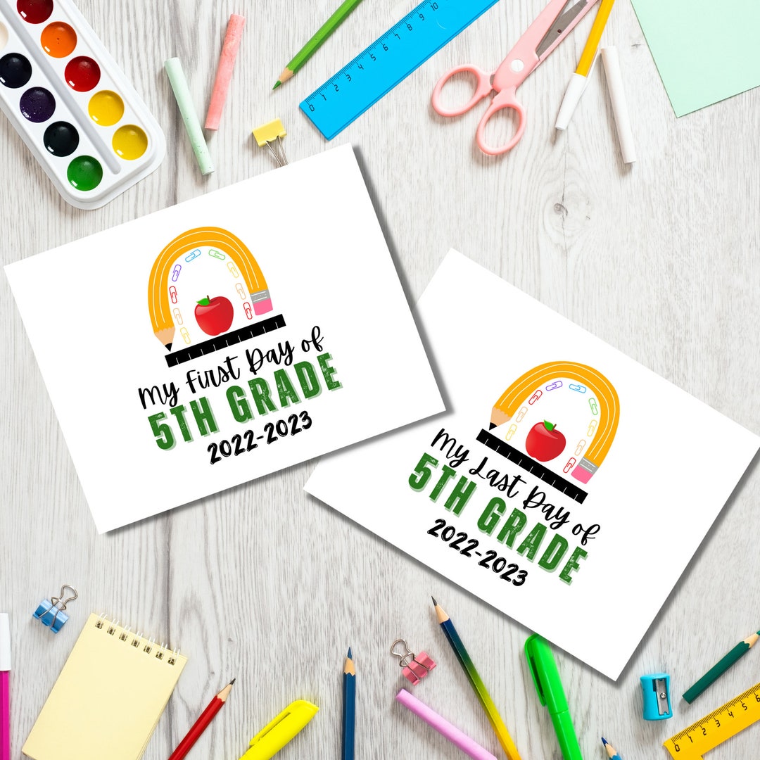 First Day of School Sign 5th Grade Sign Back to School - Etsy