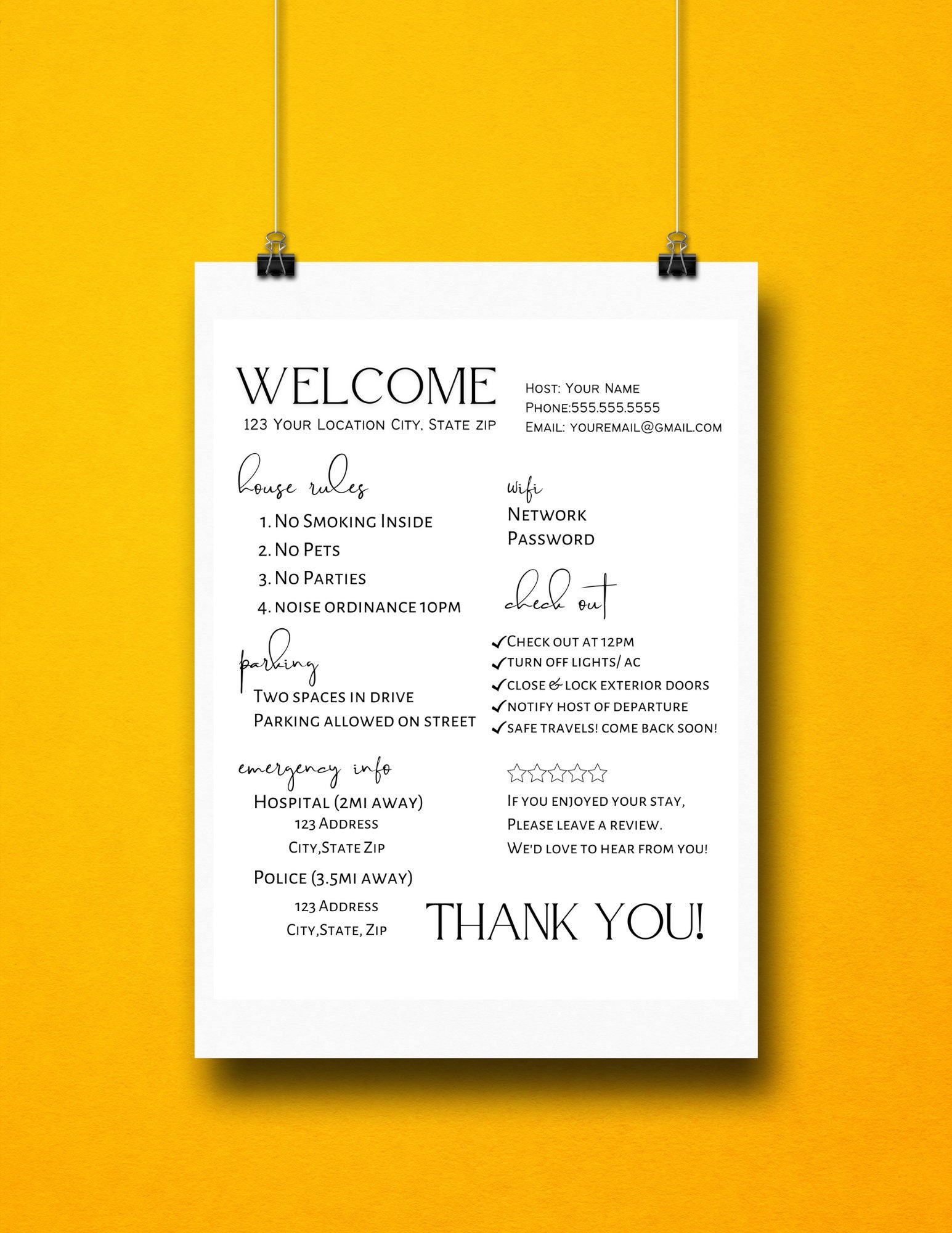 Air Bnb Welcome Sign Template, Editable Template, Welcome Sign - Etsy