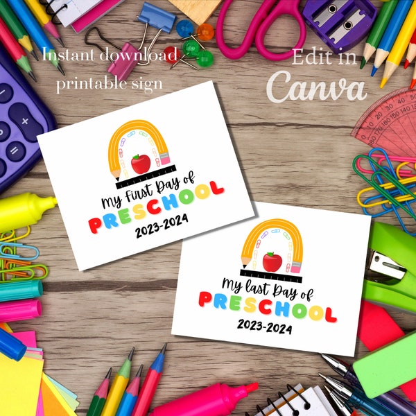 Preschool Sign - Etsy