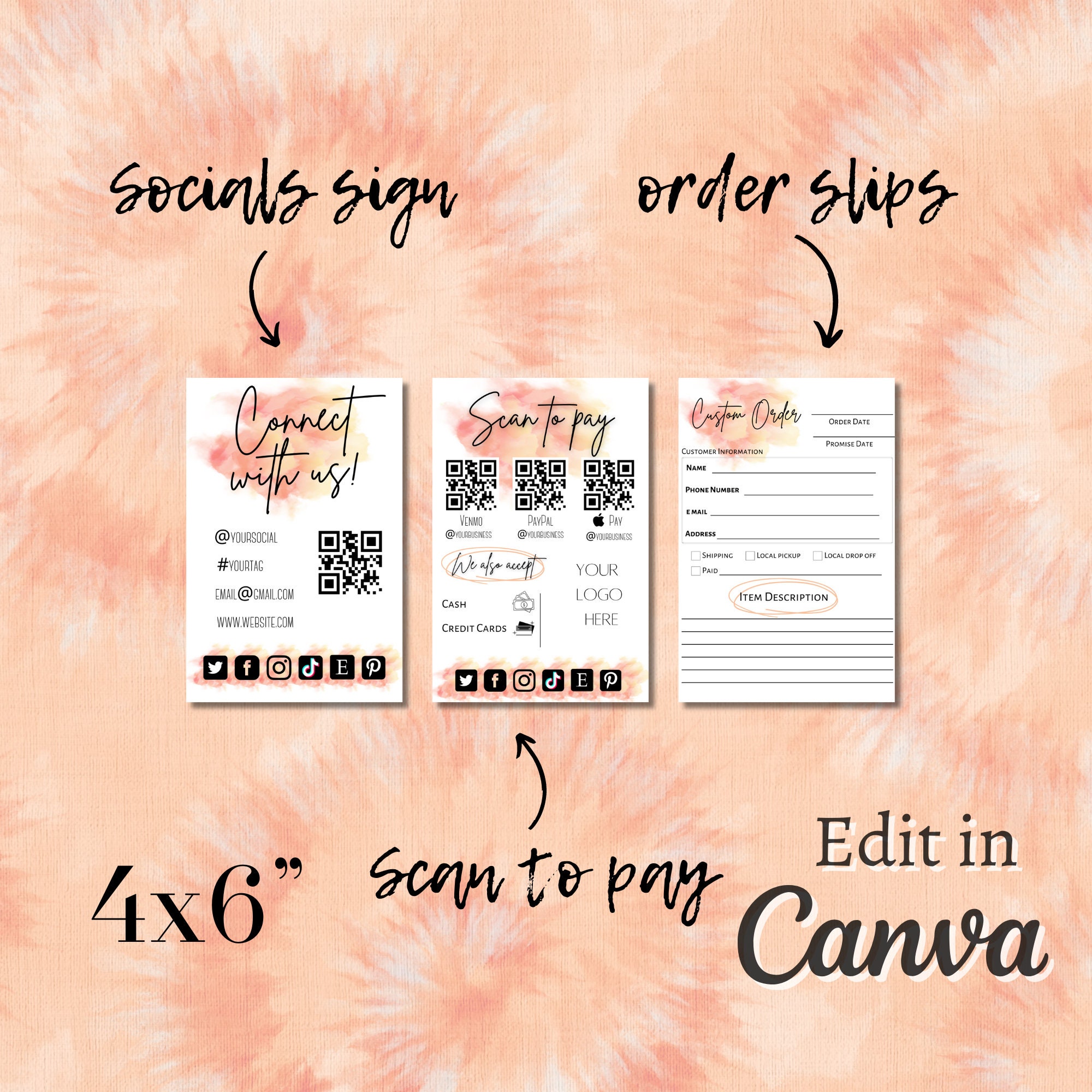Craft Show Bundle, Order Form Template, Small Business Template, Scan ...