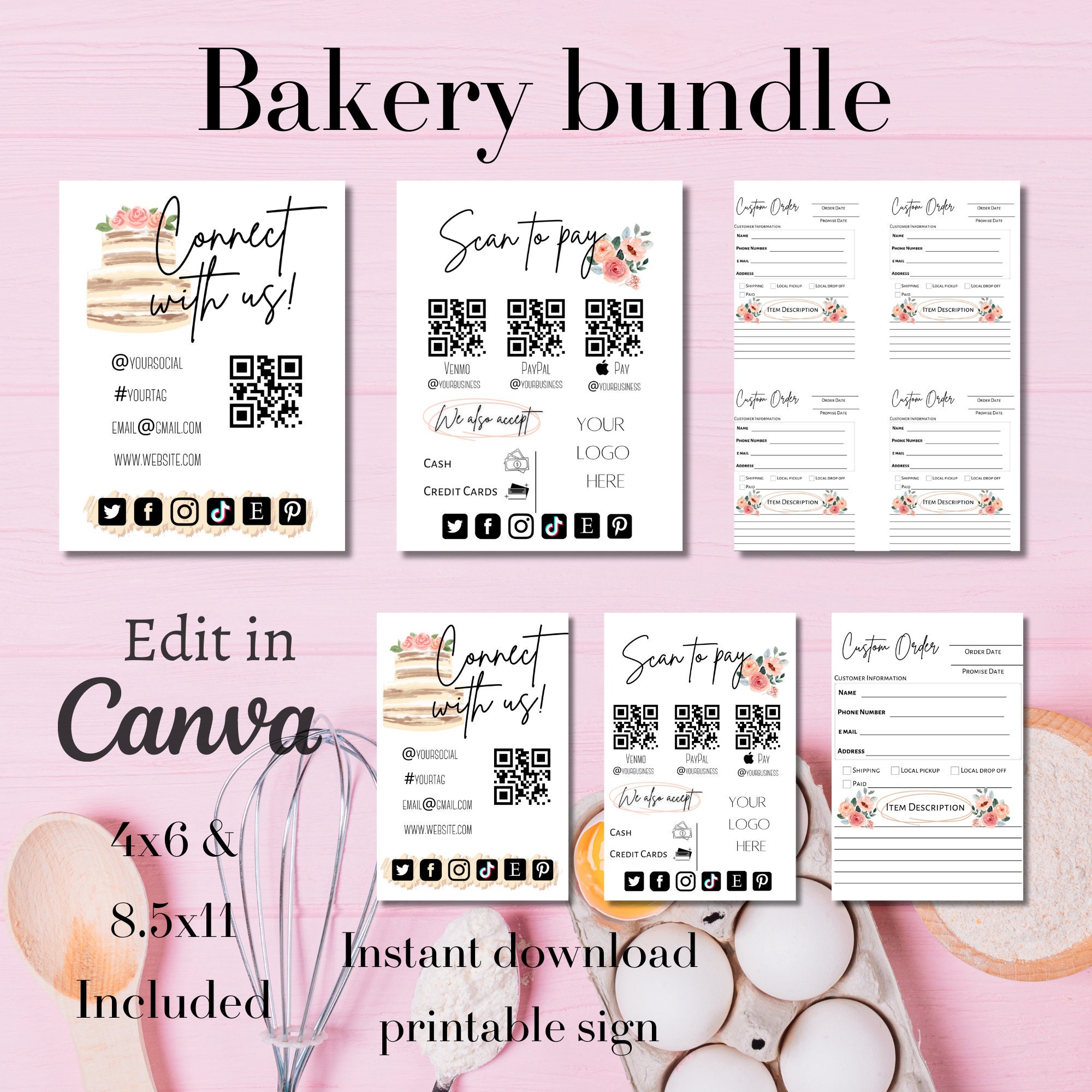 Craft Show Bundle, Order Form Template, Small Business Template, Scan ...
