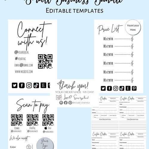 Craft Show Bundle Order Form Template Price List Template - Etsy