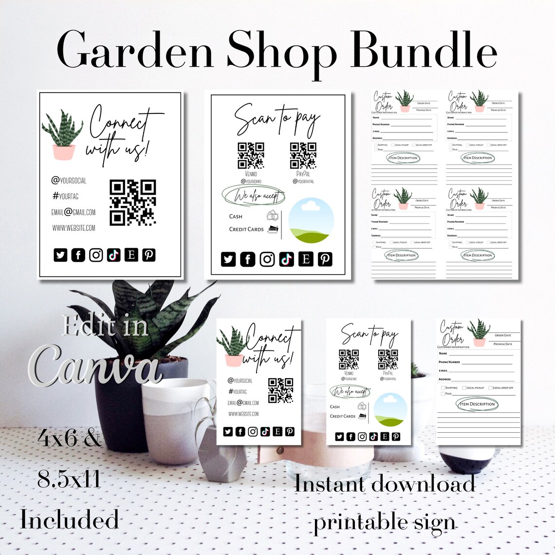 Craft Show Bundle, Order Form Template, Small Business Template, Scan ...