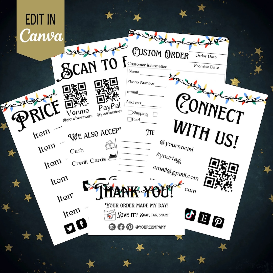 Craft Show Bundle, Small Business Bundle, Order Form Template, Price ...