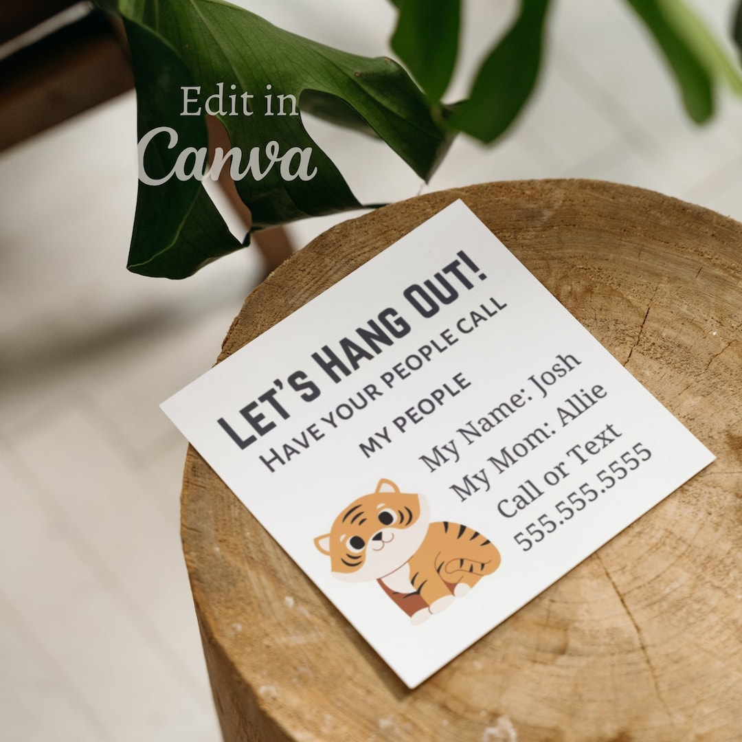Play Date Business Cards, Business Cards, Kid Business Cards, Play Date ...