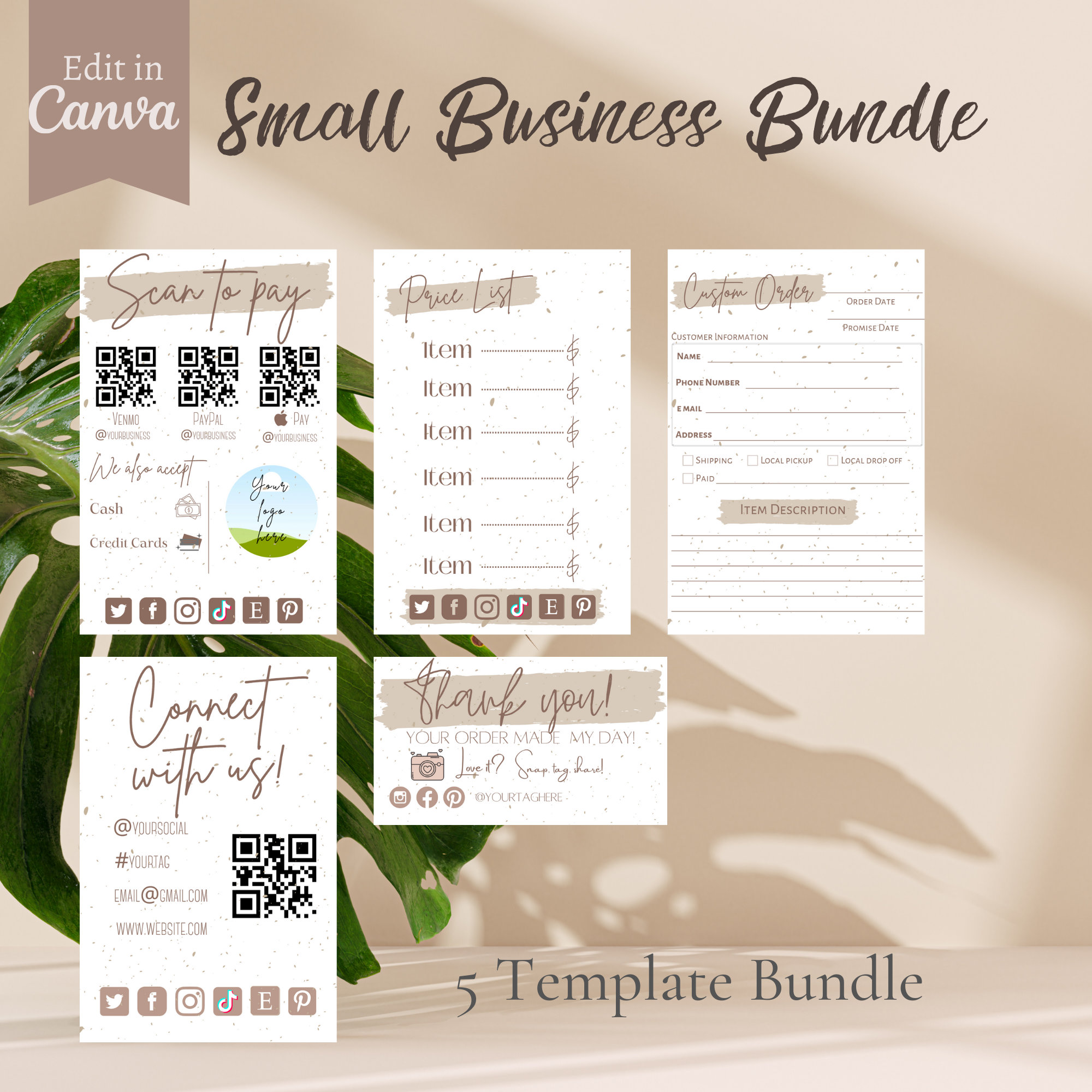Craft Show Bundle Small Business Bundle Order Form Template - Etsy