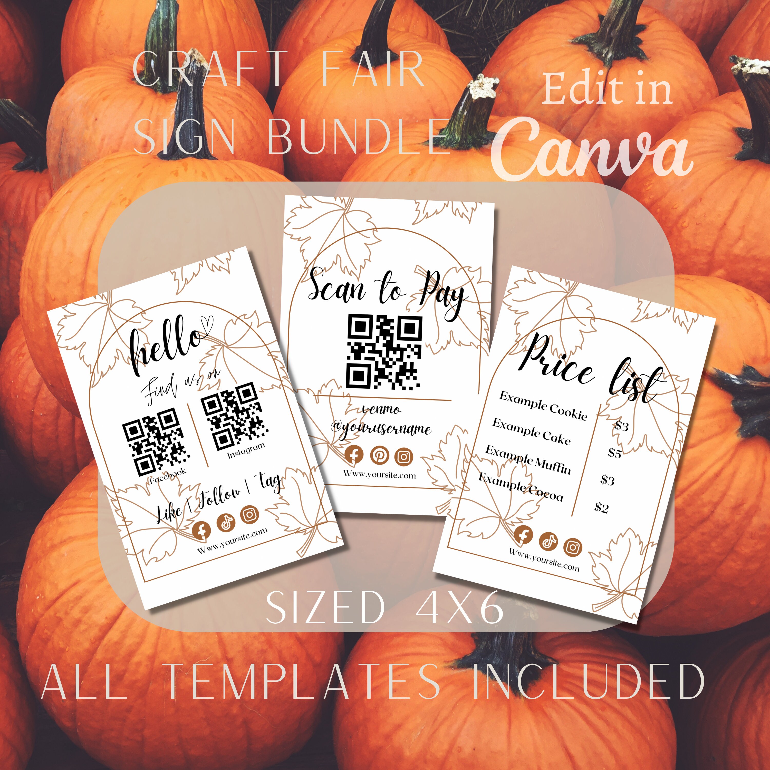 Craft Show Bundle, Order Form Template, Price List Template. Scan to ...