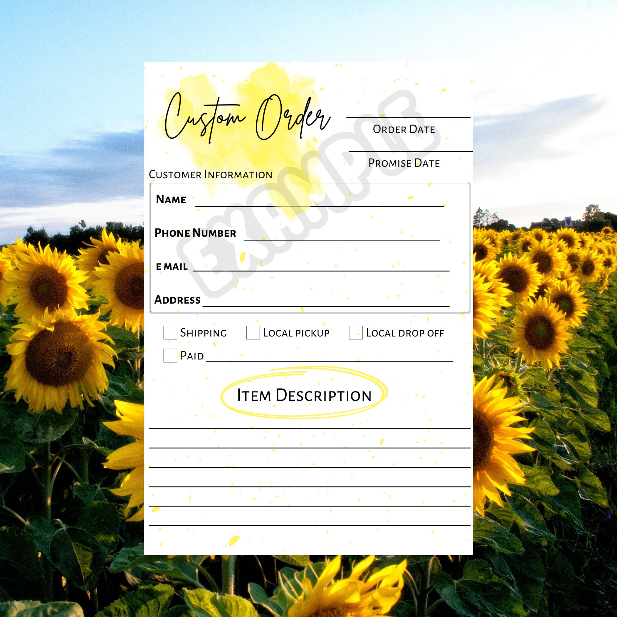 Craft Show Bundle, Small Business Bundle, Order Form Template, Price ...