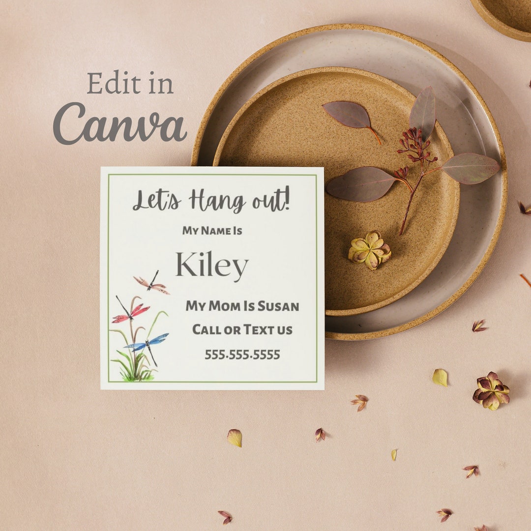 Play Date Business Cards, Business Cards, Kid Business Cards, Play Date ...