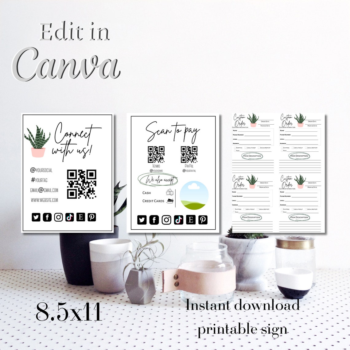 Craft Show Bundle, Order Form Template, Small Business Template, Scan ...
