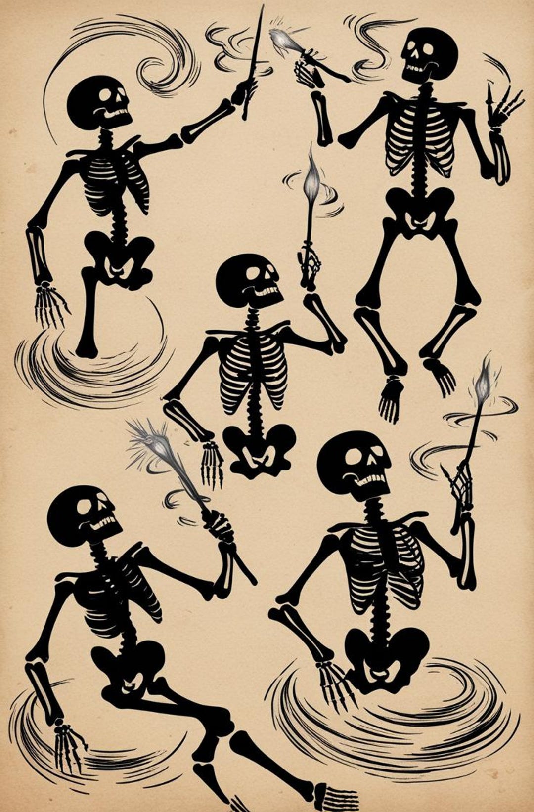 170 Halloween Skeleton Designs Bundle - Etsy