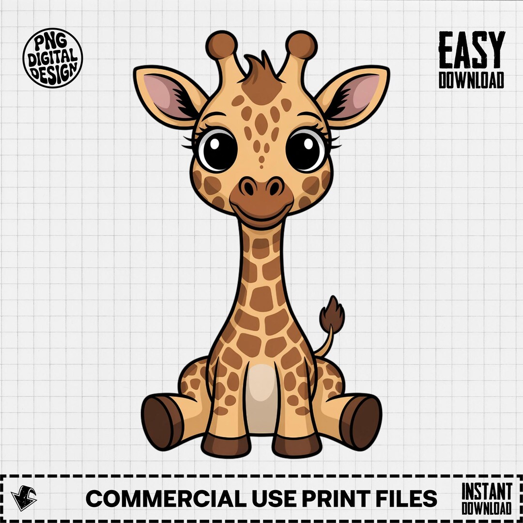 Giraffe Clipart, Baby Animal PNG, Nursery Art (digital Download) - Etsy