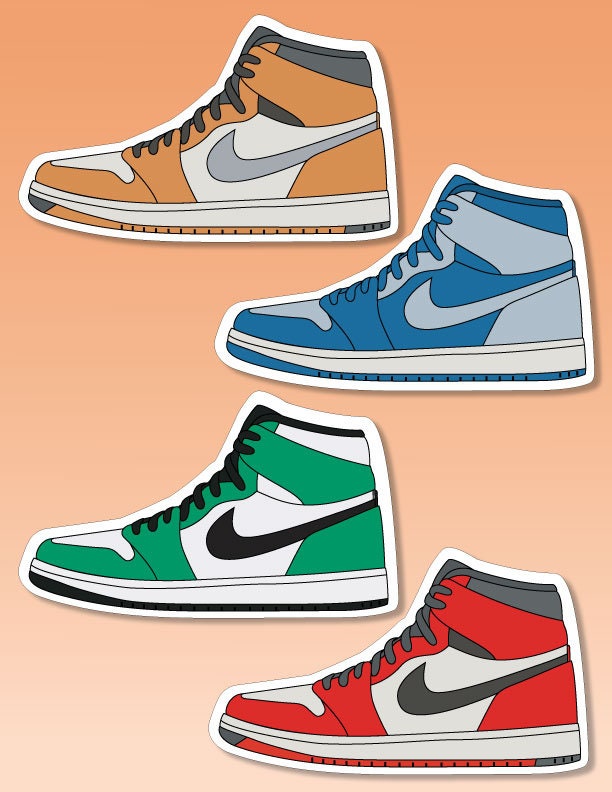 Nike Air Jordan Digital Sneaker Stickers | Goodnotes Stickers | Clip ...