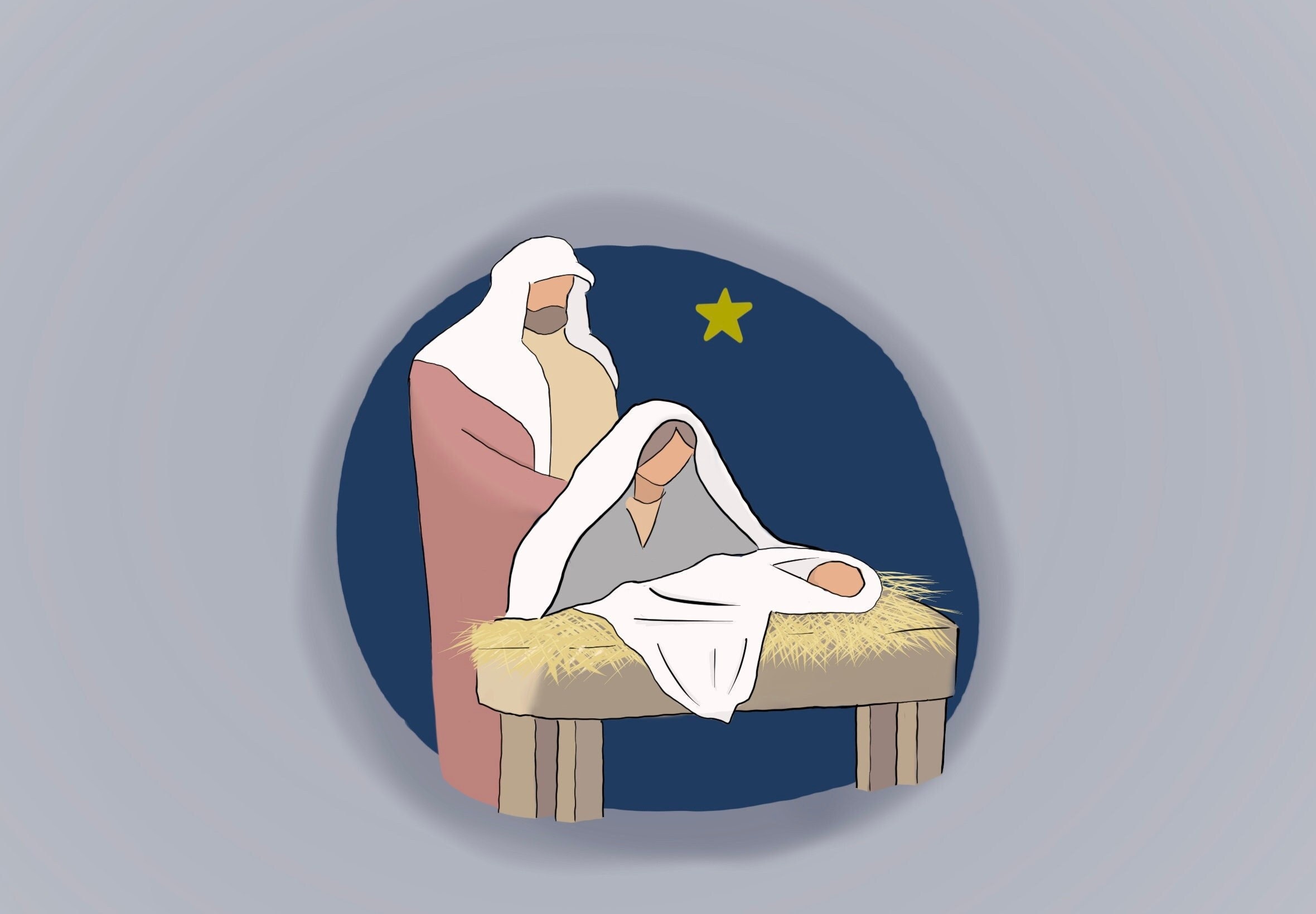 Nativity Digital Sticker | Christmas | Manger | Faceless | Goodnotes ...