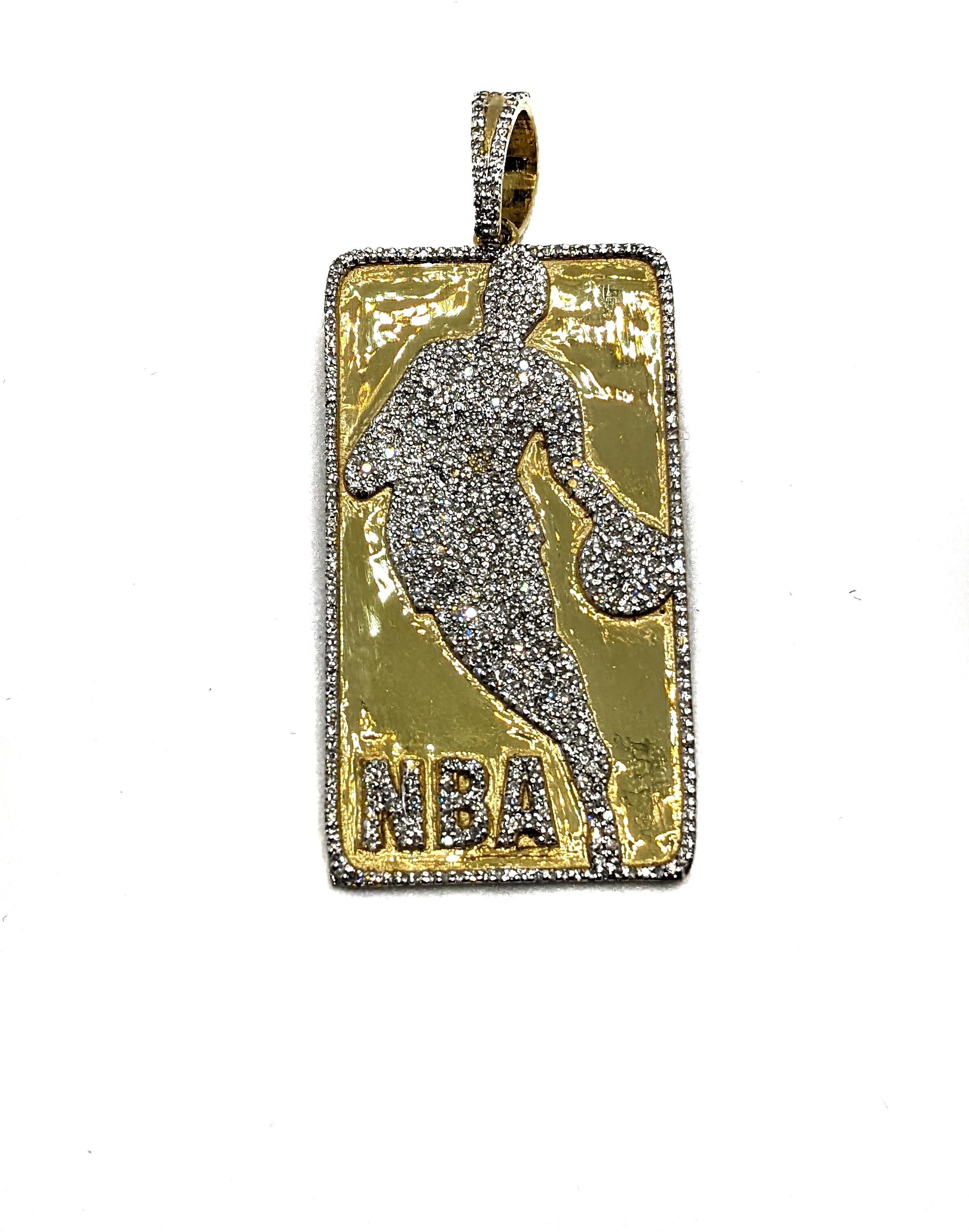 Real Solid Gold and Natural Real Diamond NBA Pendant - Etsy