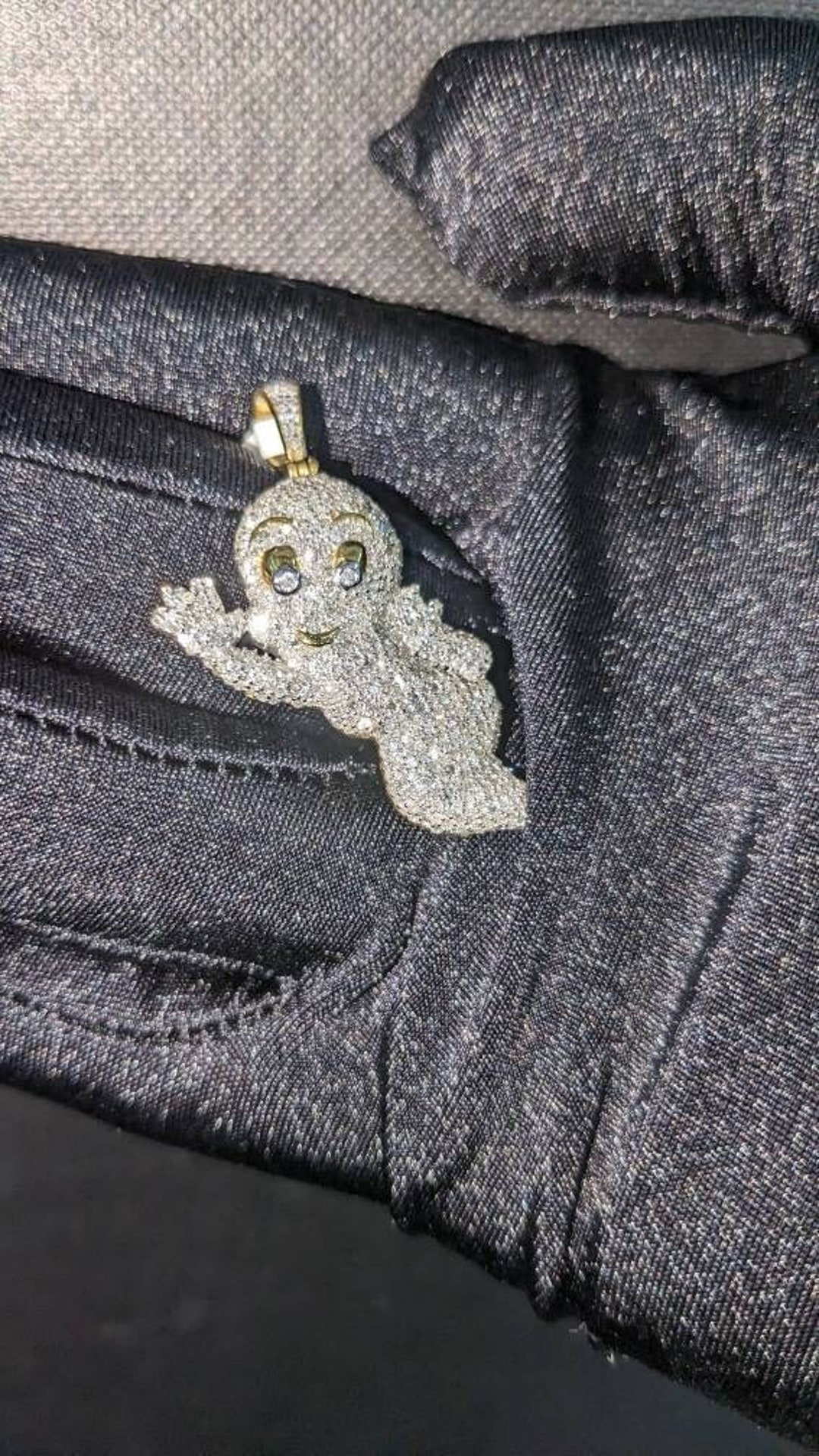 Solid Real Gold and Real Natural Diamond Casper Pendant - Etsy