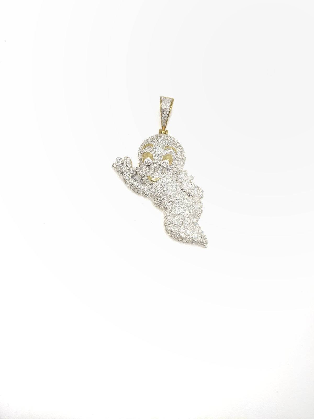 Solid Real Gold and Real Natural Diamond Casper Pendant - Etsy