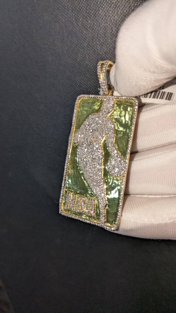 Real Solid Gold and Natural Real Diamond NBA Pendant - Etsy