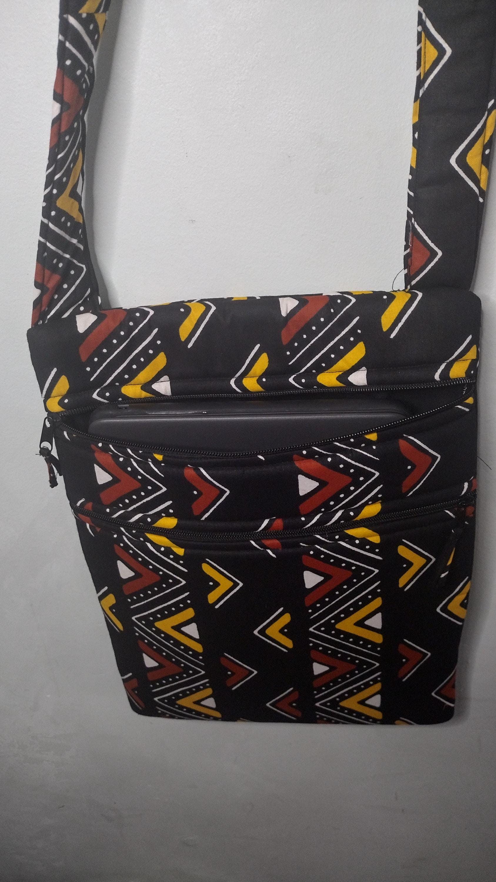 African Kente Print Laptop Crossbody Bag, Great for Gifts or Daily Wear ...