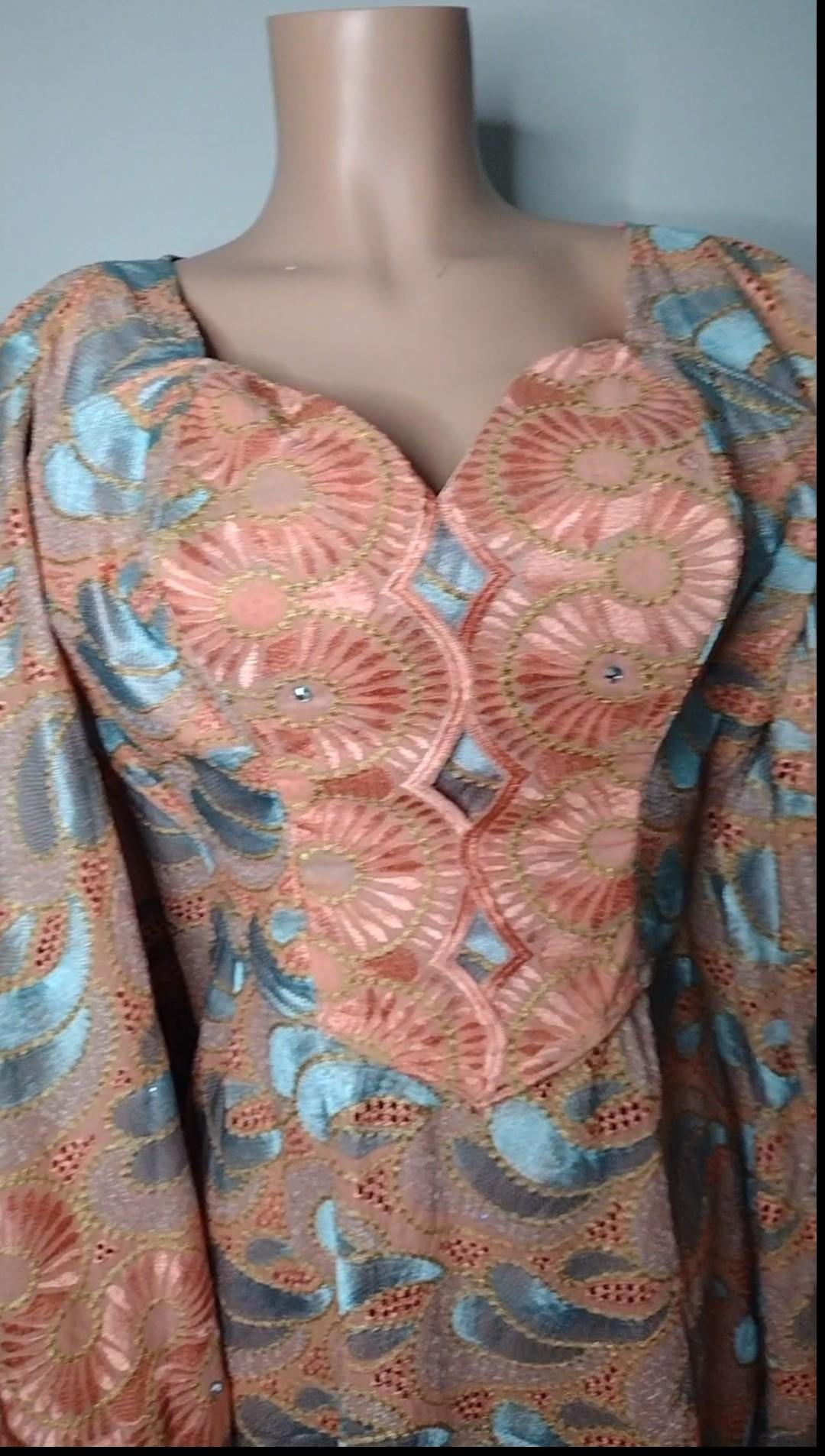 African Crystal Lace Mini Grand Mbu Mba Dress Gift for Mom/ Grandmother ...