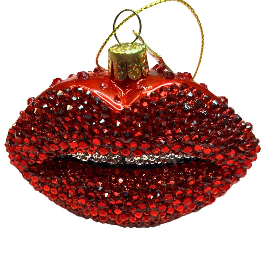Handmade Red Crystal Lips Ornament – High-quality Rhinestones - Etsy