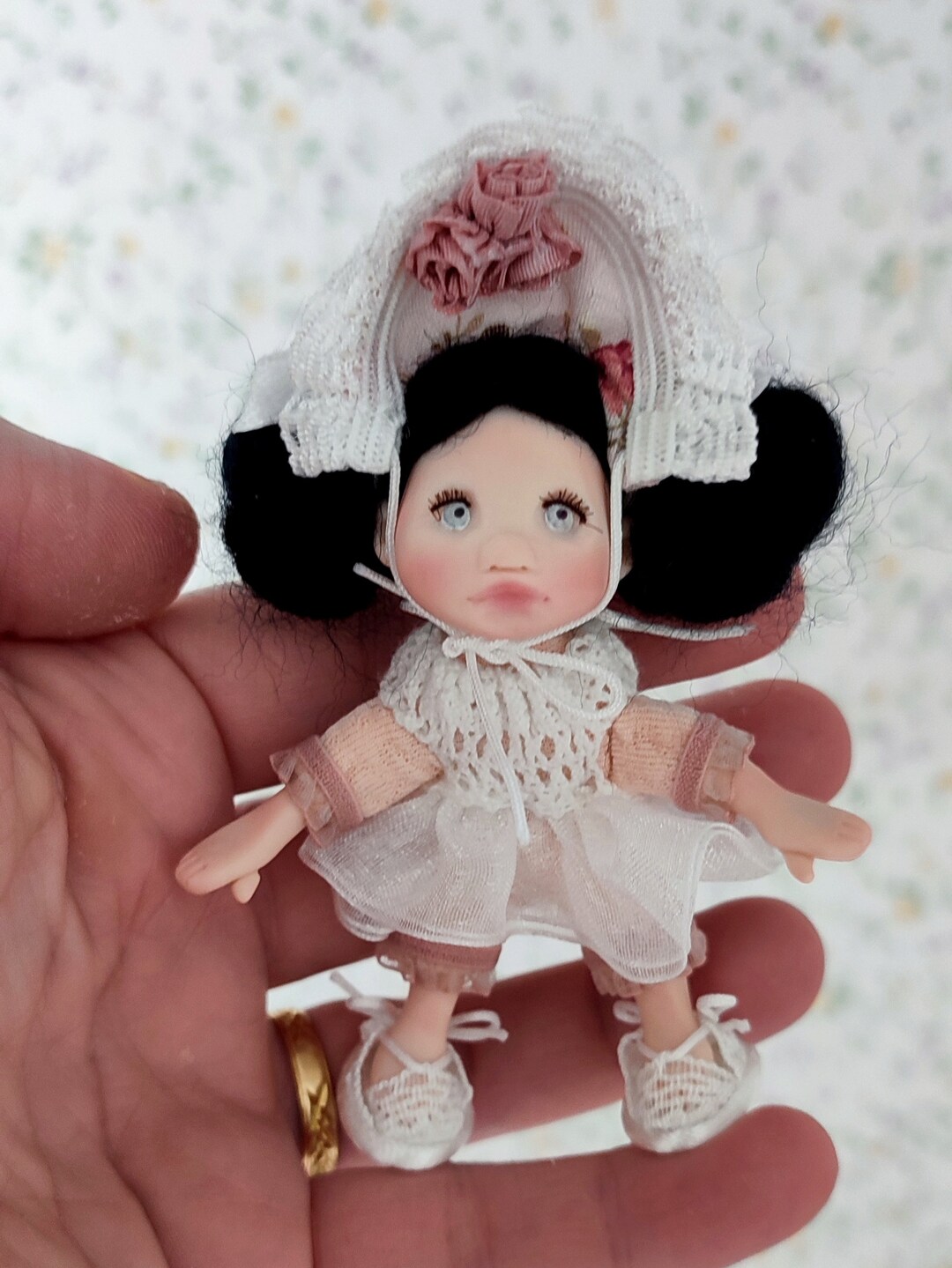 Doll With White Dress Handmade Sweet Doll Mini Doll - Etsy