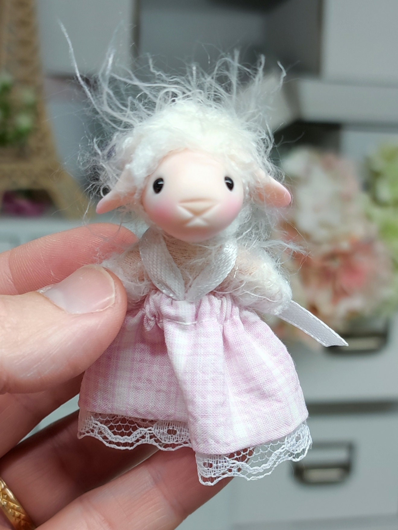 Sheep With Dress, Sheep With Skirt, Sheep Doll, Mini Doll, Peasant ...