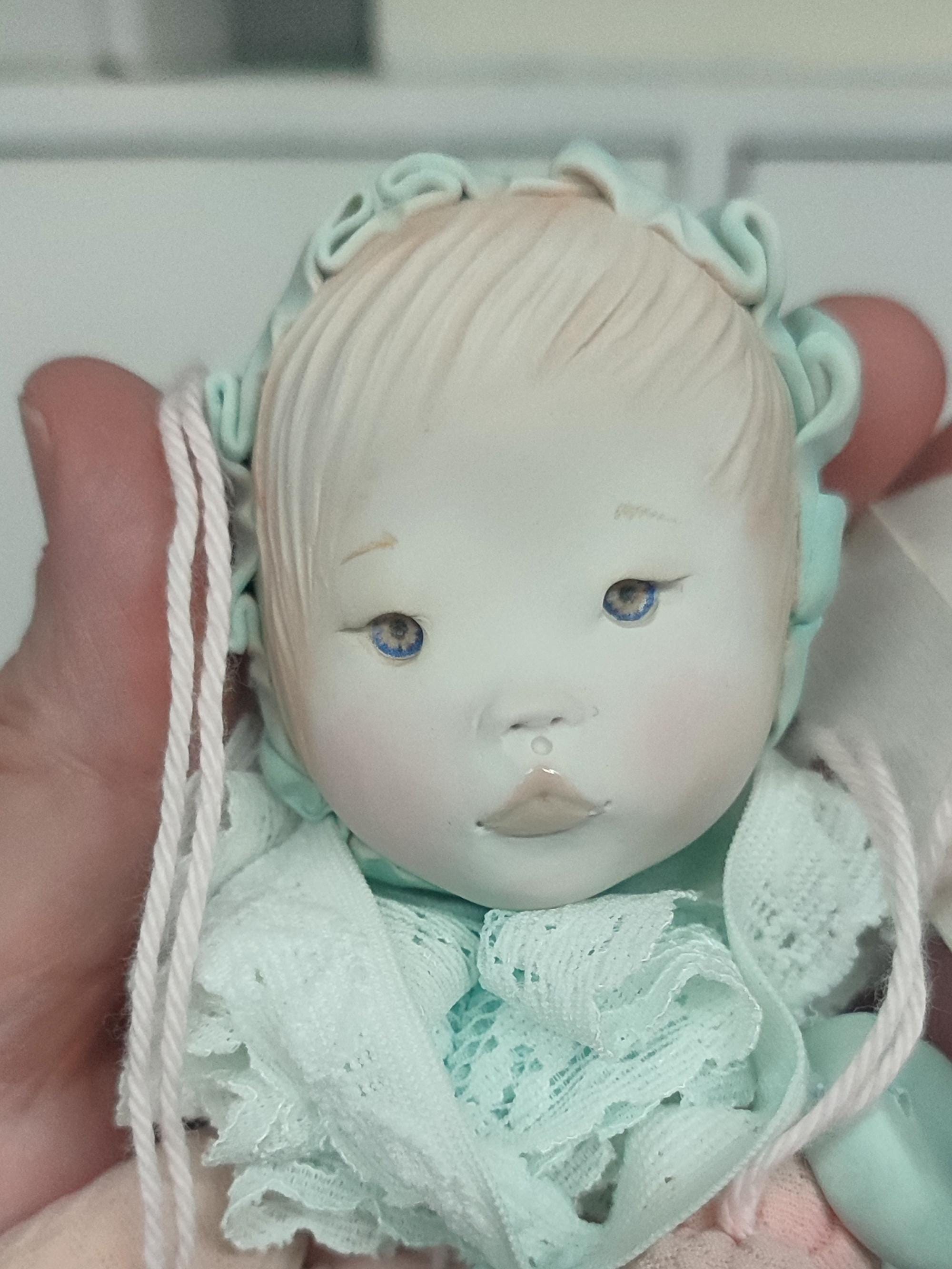 Handmade String Puppet With Skirt, Marionette With Blue Ears, Polymer ...