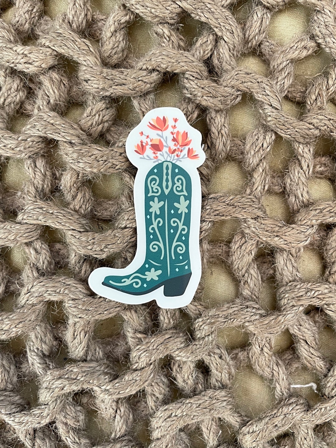 Cowboy Boot Sticker | Water Bottle Sticker, Laptop Decal, Trendy ...