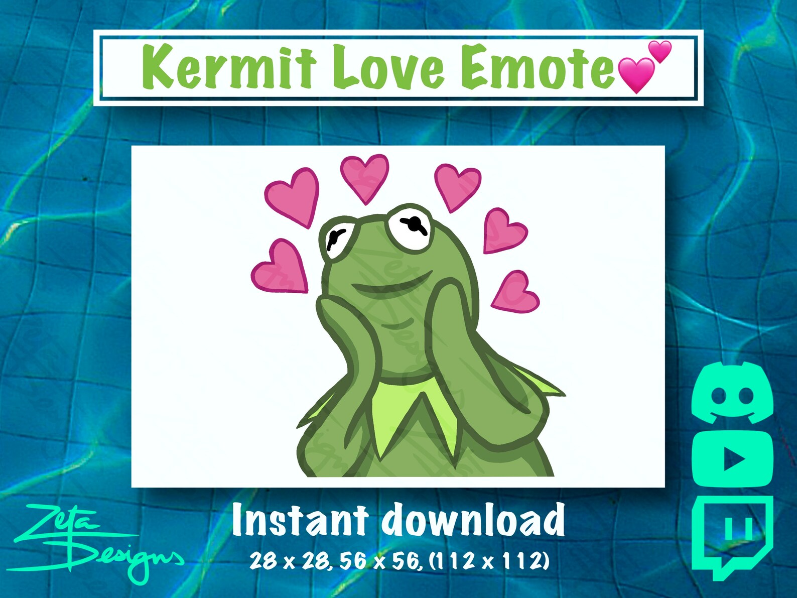 Kermit Love Twitch Emote Youtube Emote Discord Emote Kermit Emote ...