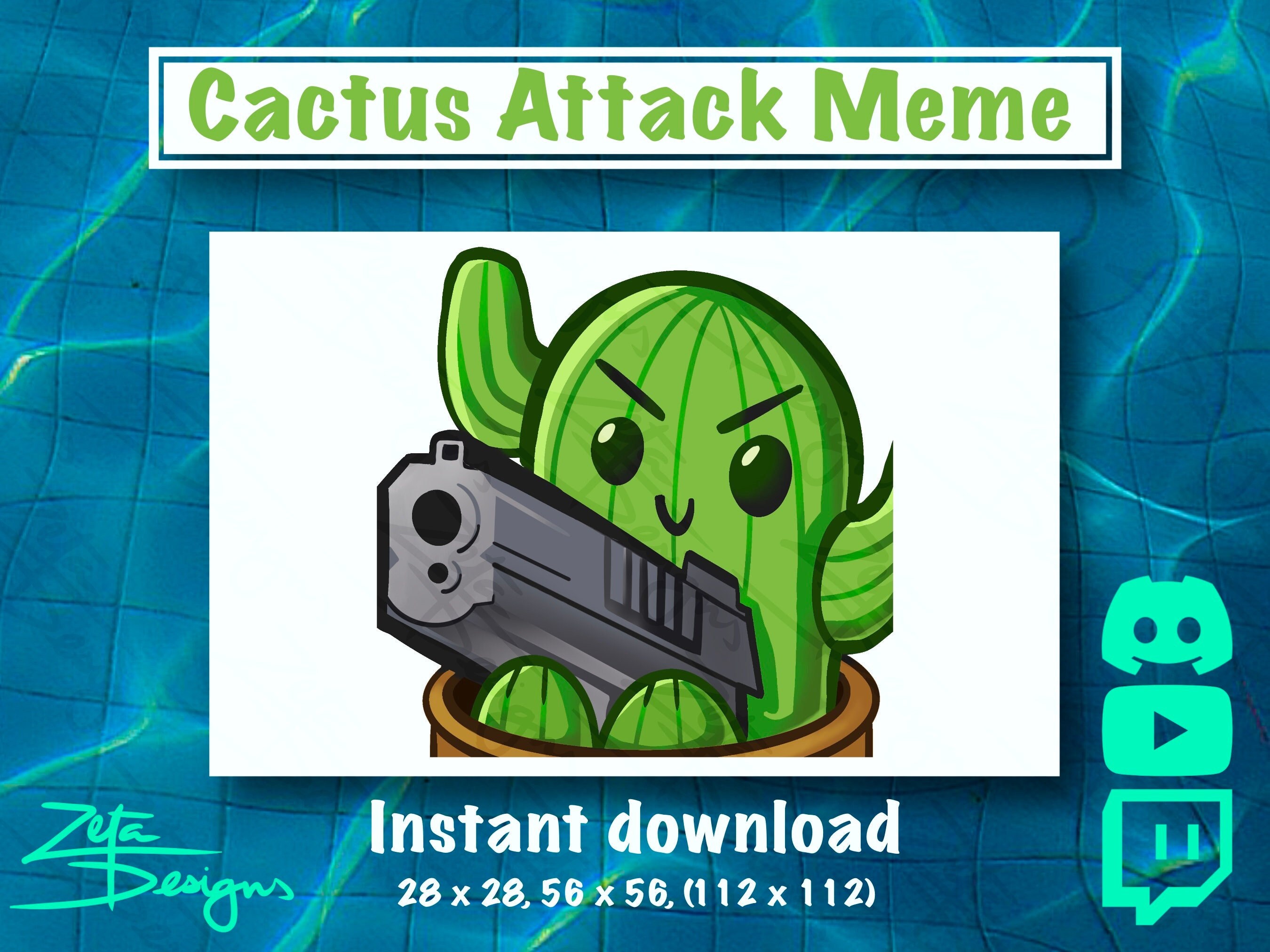 Cactus Gun Meme Twitch Emote Youtube Emote Discord Emote Cactus Emote ...