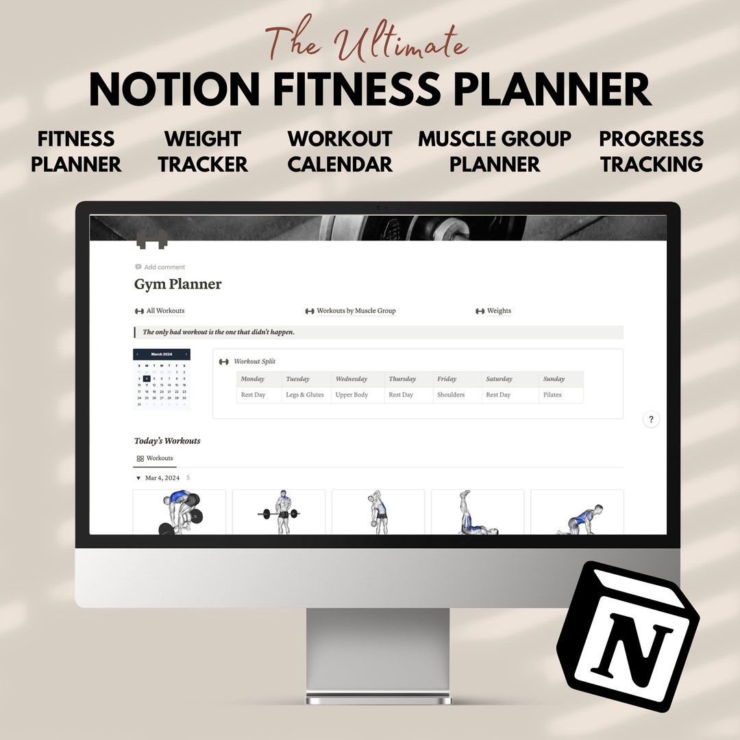 Ultimate Fitness Planner Notion Template Fitness Tracker Notion Fitness ...