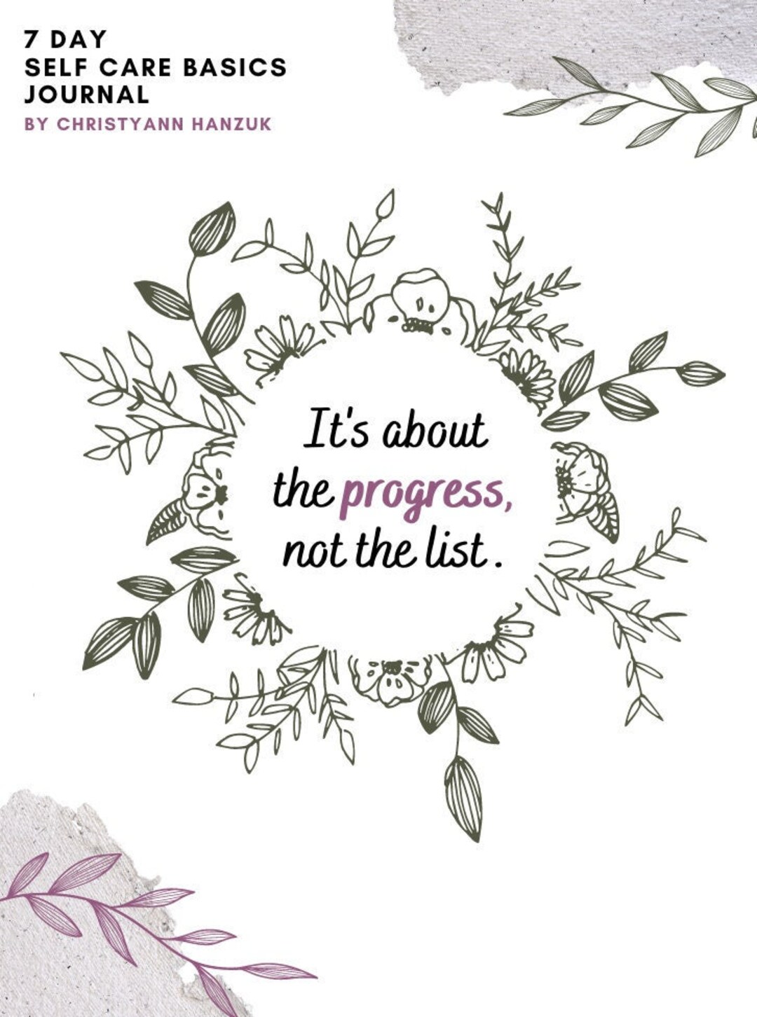 Printable 7 Day Self Care Basics Journal - Etsy