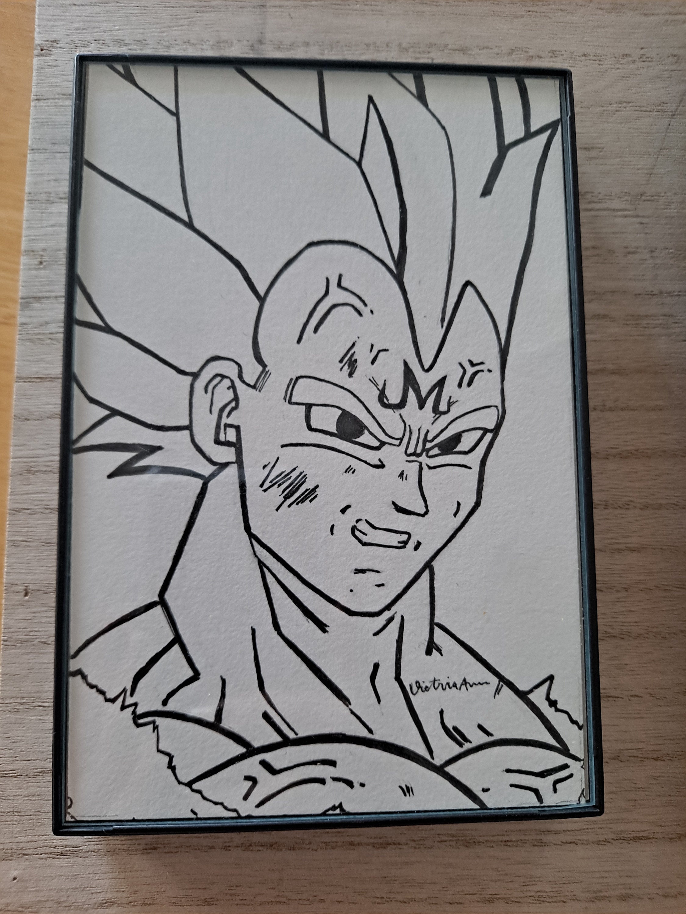 Handmade Original Drawing of Vegeta, in One of His Most Popular Scenes ...