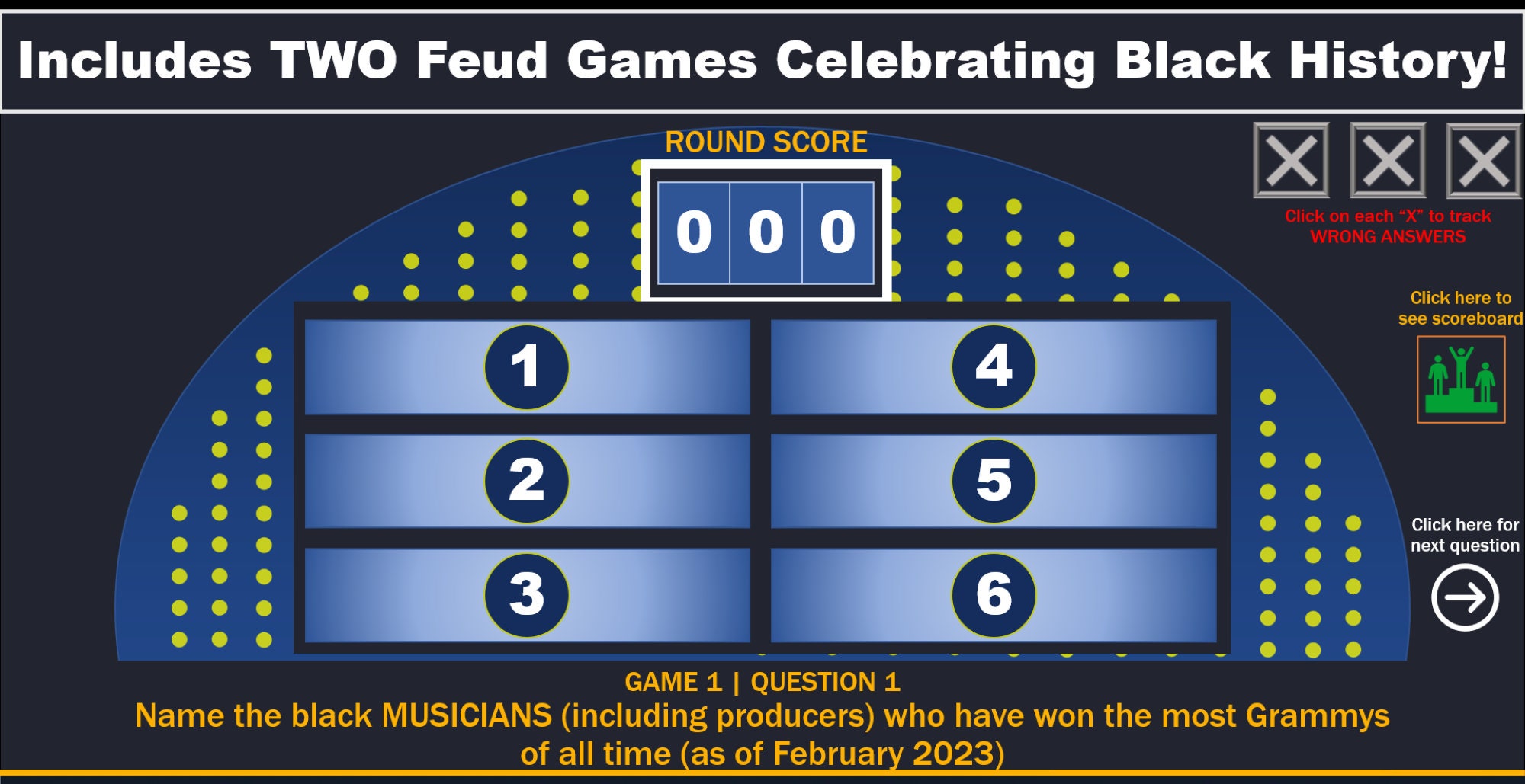 Black History Friendly Feud! | Powerpoint Trivia Game | Celebrate Black ...