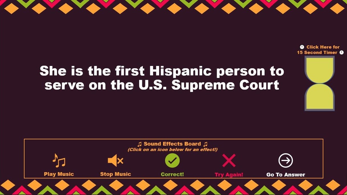 Hispanic Heritage Jeoparody! | Powerpoint Trivia Game | Celebrate ...