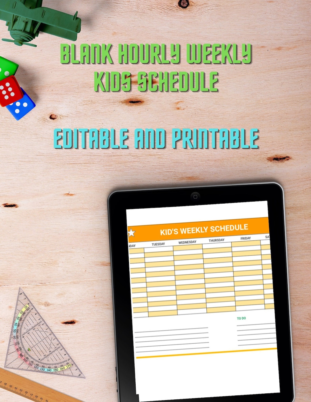 Blank Hourly Weekly Kids Schedule - Etsy