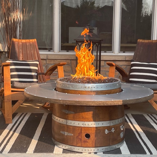 Barrel Height Wine Barrel Fire Pit - Etsy