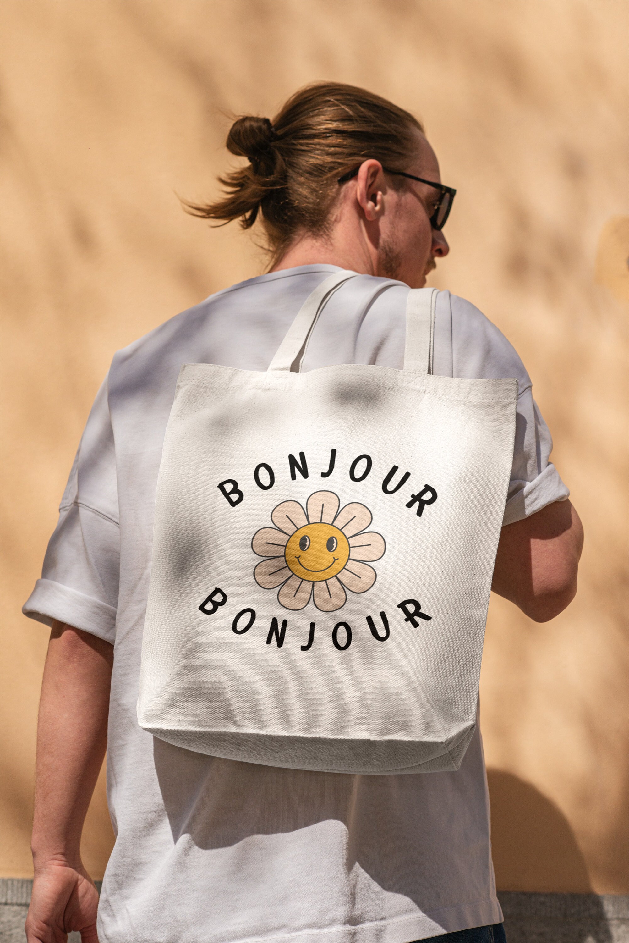 Bonjour SVG PNG, Happy Bonjour Svg, Tote Bag Svg, Trendy Tote Bag Svg ...
