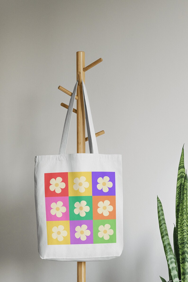 Flowers SVG PNG, Colorful Flowers Svg, Tote Bag Svg, Trendy Svg, Svg ...