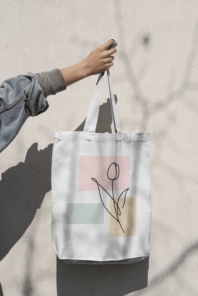 Flower Line Art SVG PNG, Pastel Flowers SVG, Tote Bag Svg, Trendy Svg ...