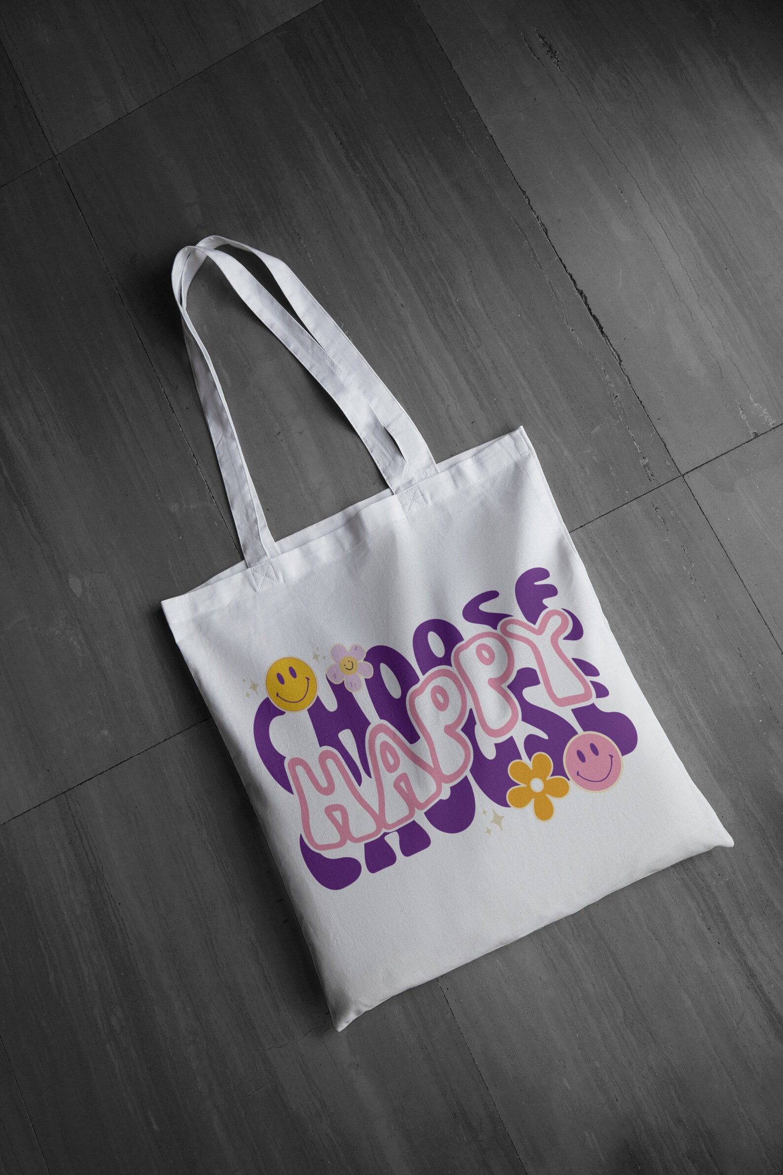 Floral Choose Happy SVG PNG, Tote Bag Svg, Trendy Svg, Svg for Tote ...